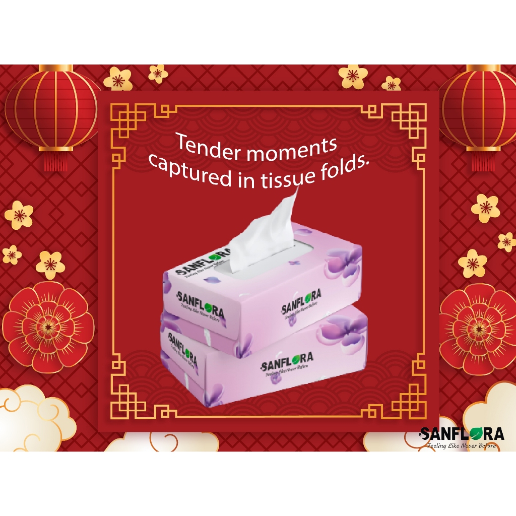 CNY Tissue Family Pack|READY STOCK!!!|1Pack with 4 boxes Sanflora ...