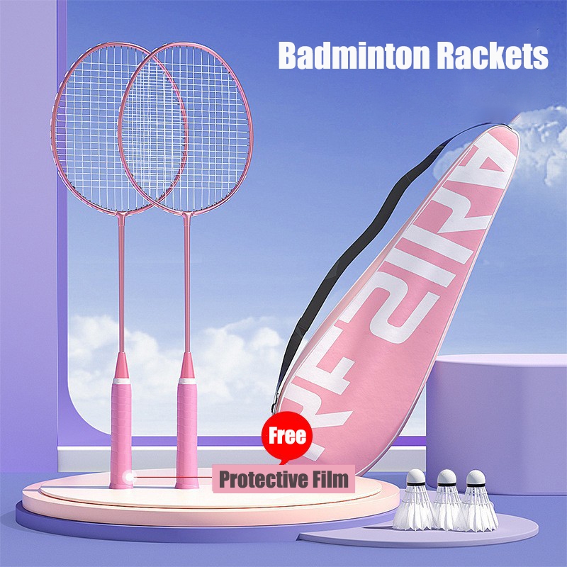 2pcs Raket Badminton dan Set Beg Membawa Set Raket Badminton Aksesori ...