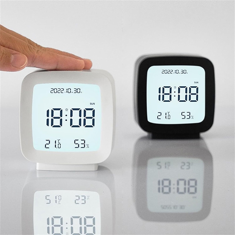 Voice-Activated Backlighting Alarm Clock jam dinding Temperature ...