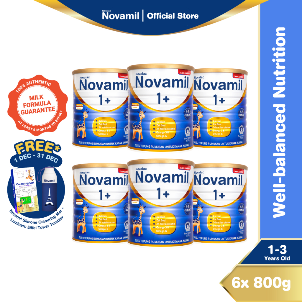 Novamil 1+ for Balanced Nutrition 1-3 Years Old (800g x 6) | Shopee ...