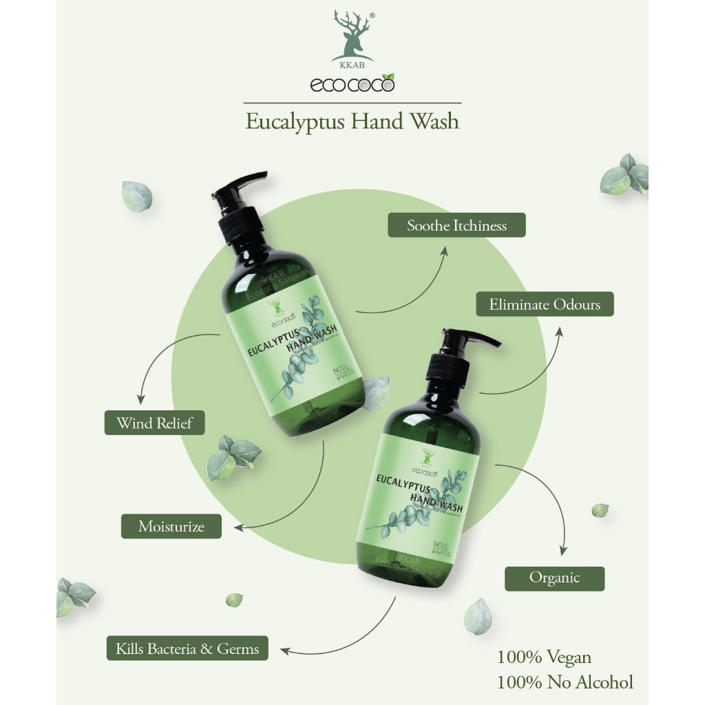Ecococo Natural Handwash with Eucalyptus Essential Oil - 500ml (bottle ...