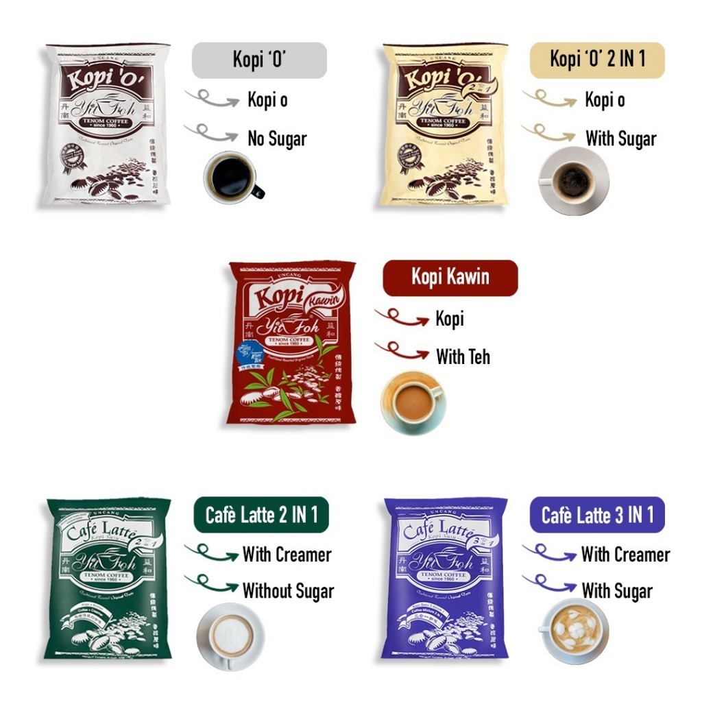 [TRIAL PACK] Yit Foh Tenom Sabah Coffee 3 in 1 || 2 in 1 || Kopi O ...