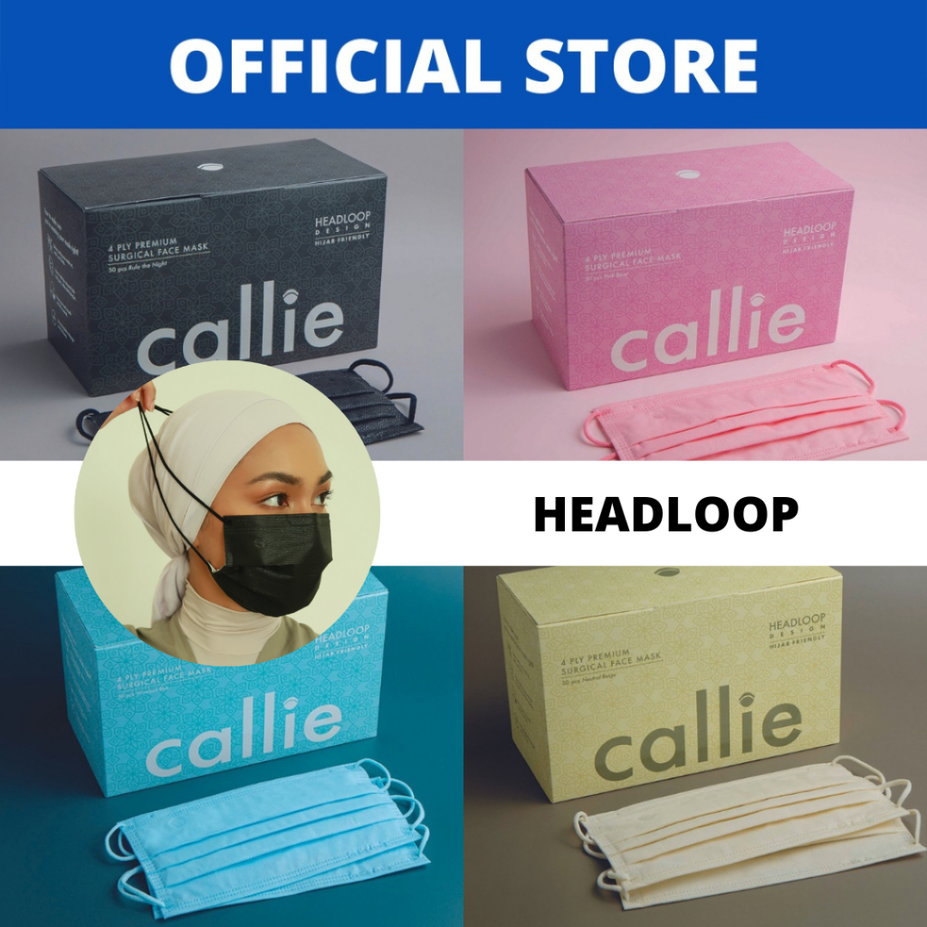 【HEADLOOP】Callie 4 Ply Premium Surgical Face Mask Headloop Design ...