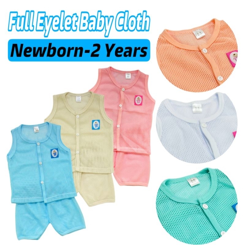 NCH Newborn Eyelet Baby Cloth Baju Lubang Lubang Baby Girl Boy Eyelet ...