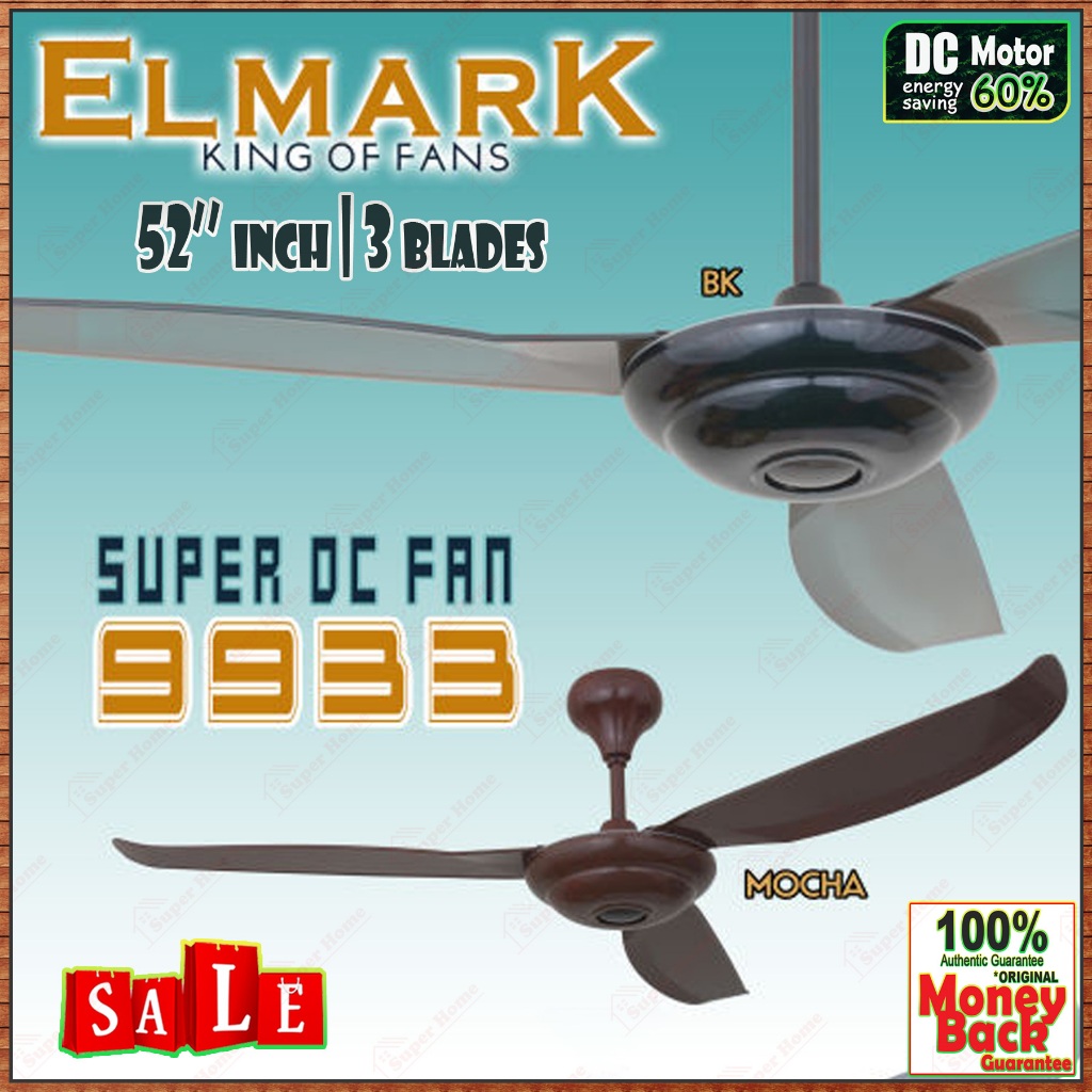 Elmark Super DC Fan 9933 52 inch DC Motor Ceiling Fan with Remote ...