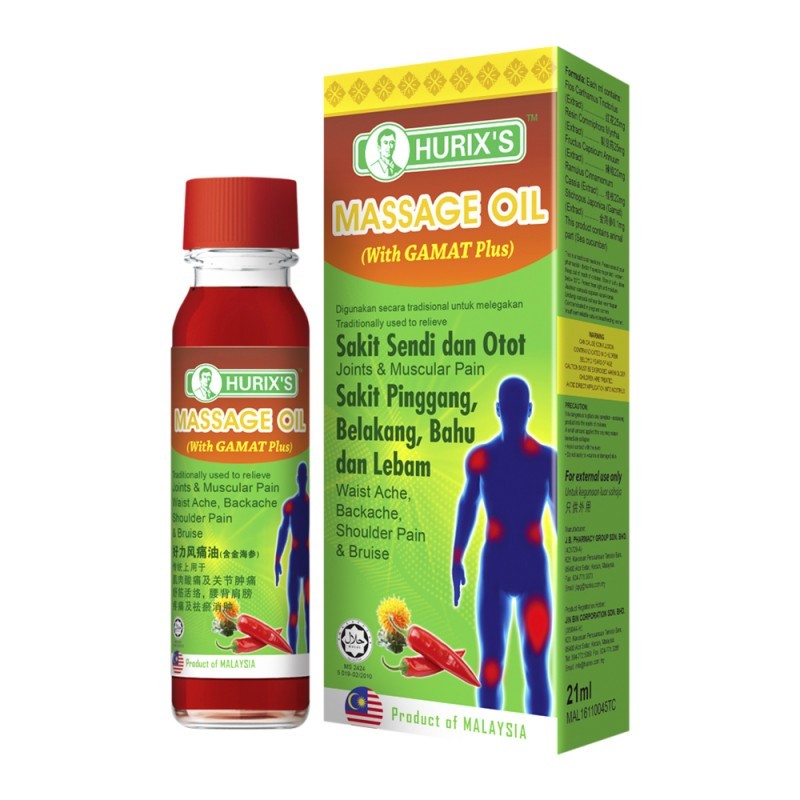 HURIX'S MASSAGE OIL WITH GAMAT PLUS 21ML | Shopee Malaysia