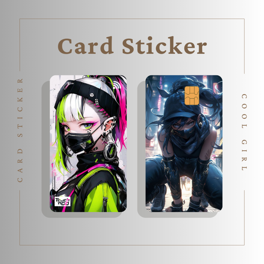 COOL GIRL CARD STICKER - TNG CARD / NFC CARD / ATM CARD / ACCESS CARD ...