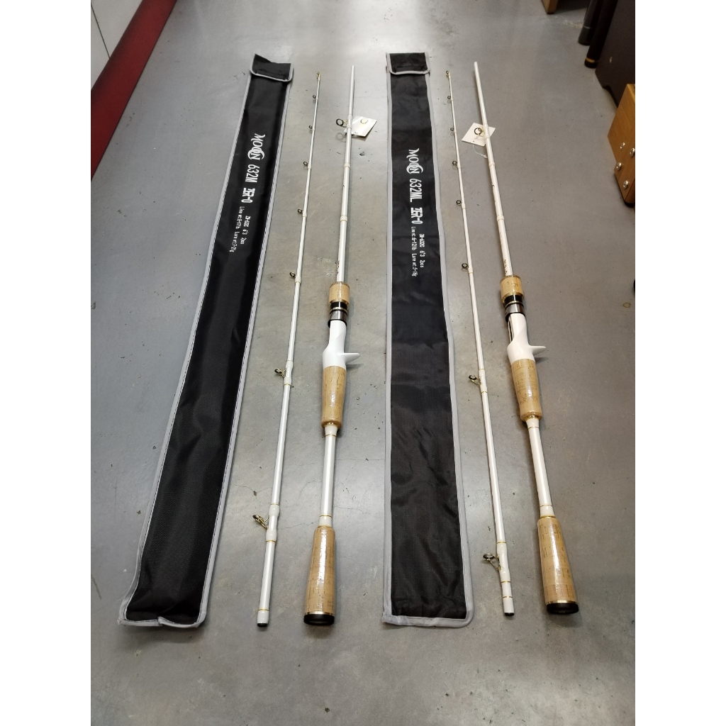 Zero Moon ZM-632C Medium Light Baitcasting Fishing Rod Whit Gold ...