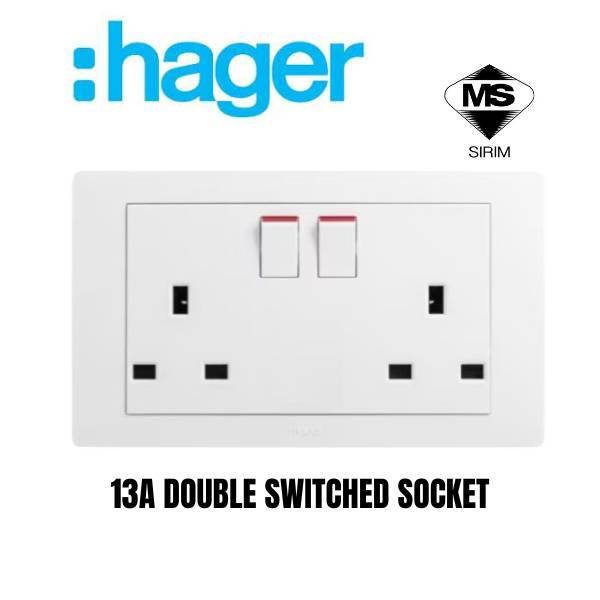 Hager Muse 13A Double Switch Socket ( SIRIM APPROVED ) | Shopee Malaysia