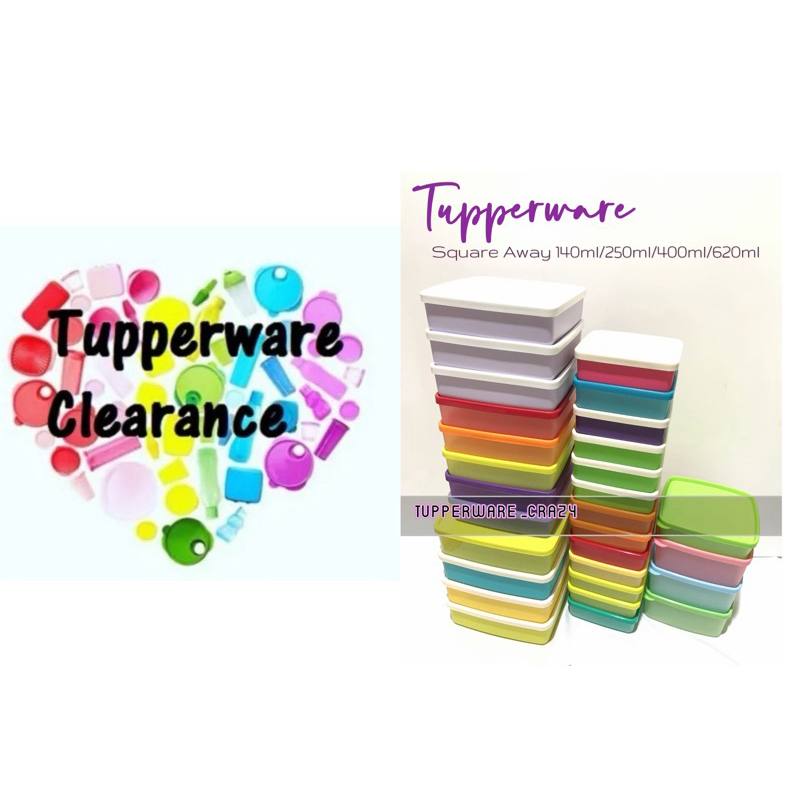 Tupperware Square Away 140ml/ 250ml/ 400ml/ 620ml (1pc) | Shopee Malaysia