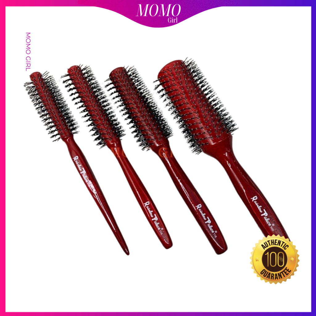 RAINBOW PALACE Wooden Hair Comb Wood Brush Rolling Round (100/110/114 ...