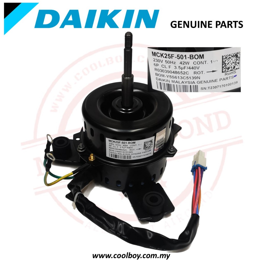 Daikin Indoor Fan Motor MCK25F-501-BOM 6P 42W 1~230V R03039048652 ...