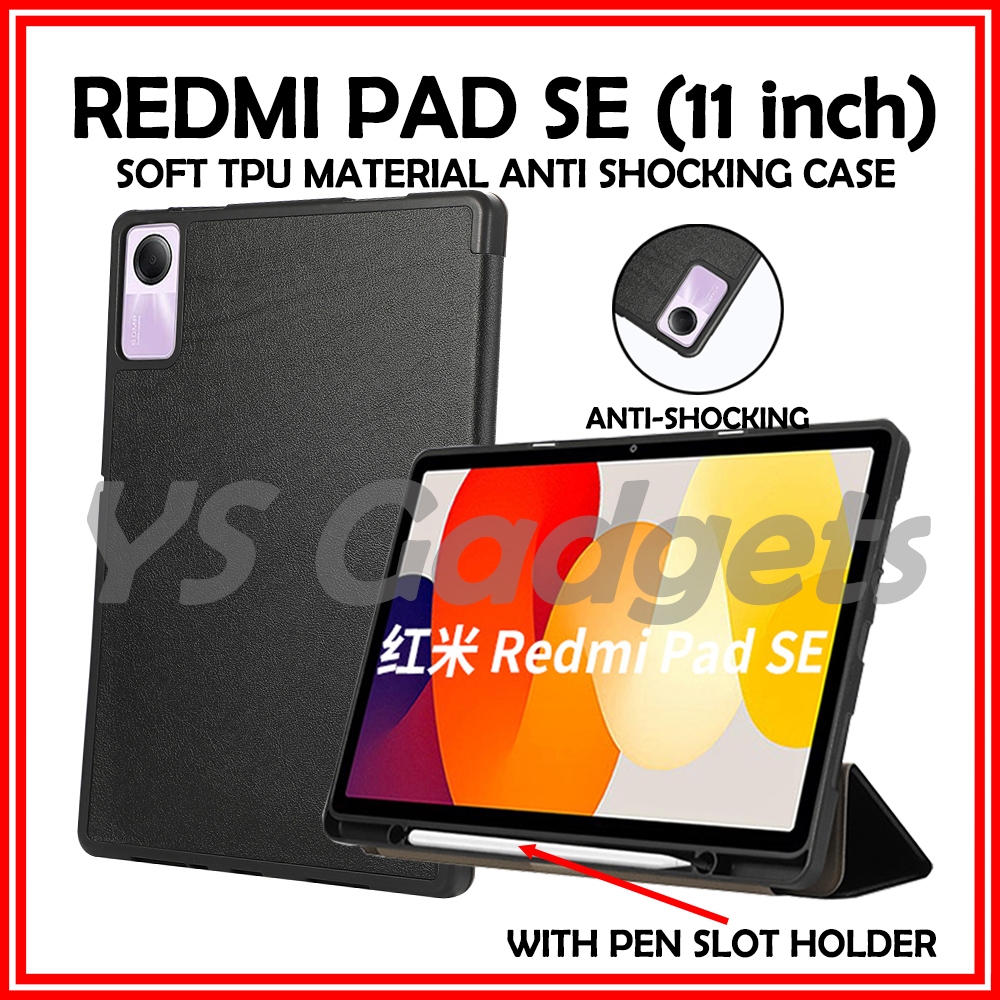 Redmi Pad SE 11 inch With Pen Slot Holder Case Red Mi Pad SE Cover TPU Smart Flip Cover Xiaomi ...