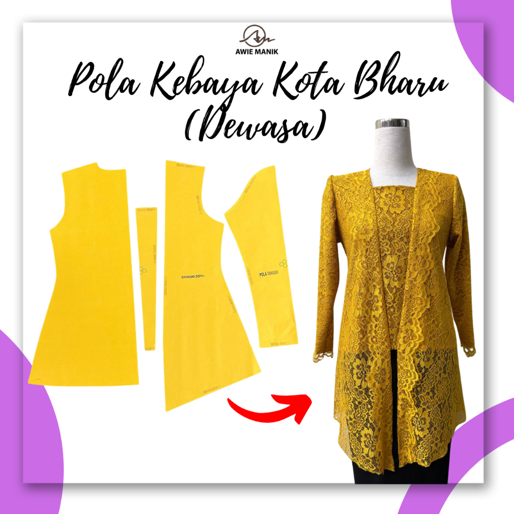 [DEWASA] POLA KEBAYA KOTA BHARU AWIE MANIK | Shopee Malaysia