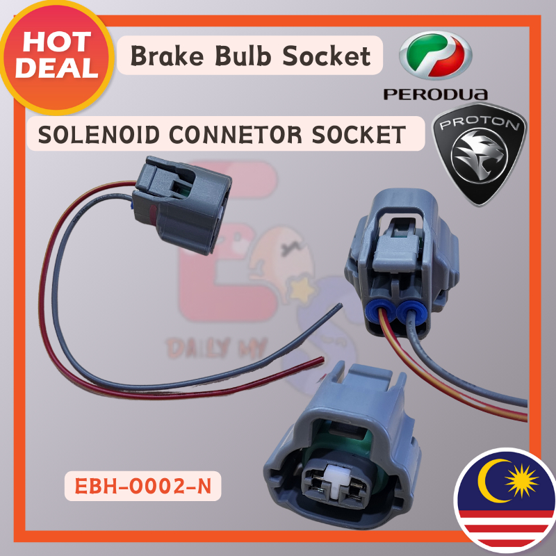 WIRA BRAKE BULB HOLDER SOCKET /MYVI VIVA SOLENOID CONNETOR SOCKET 2PIN ...