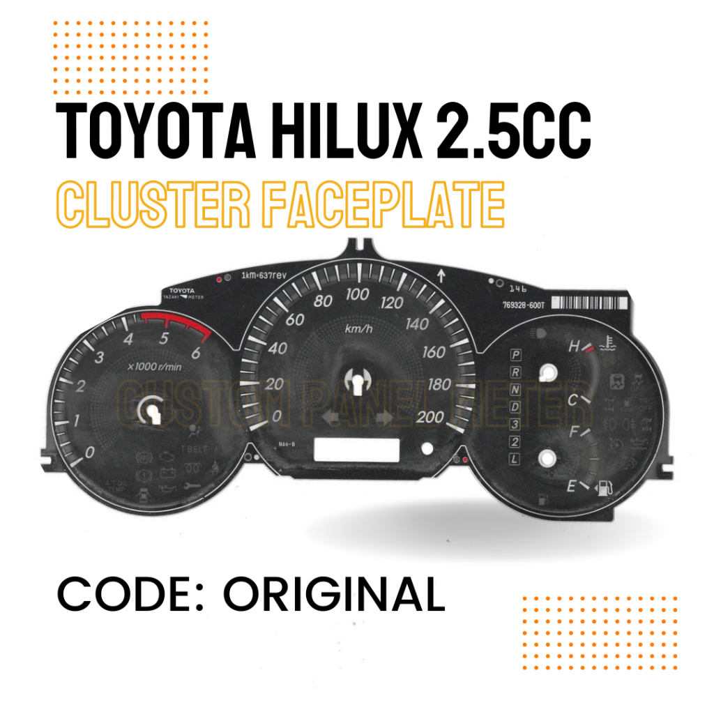 TOYOTA HILUX VIGO VNT 2010 2.5CC CLUSTER FACE PLATE PANEL METER ...