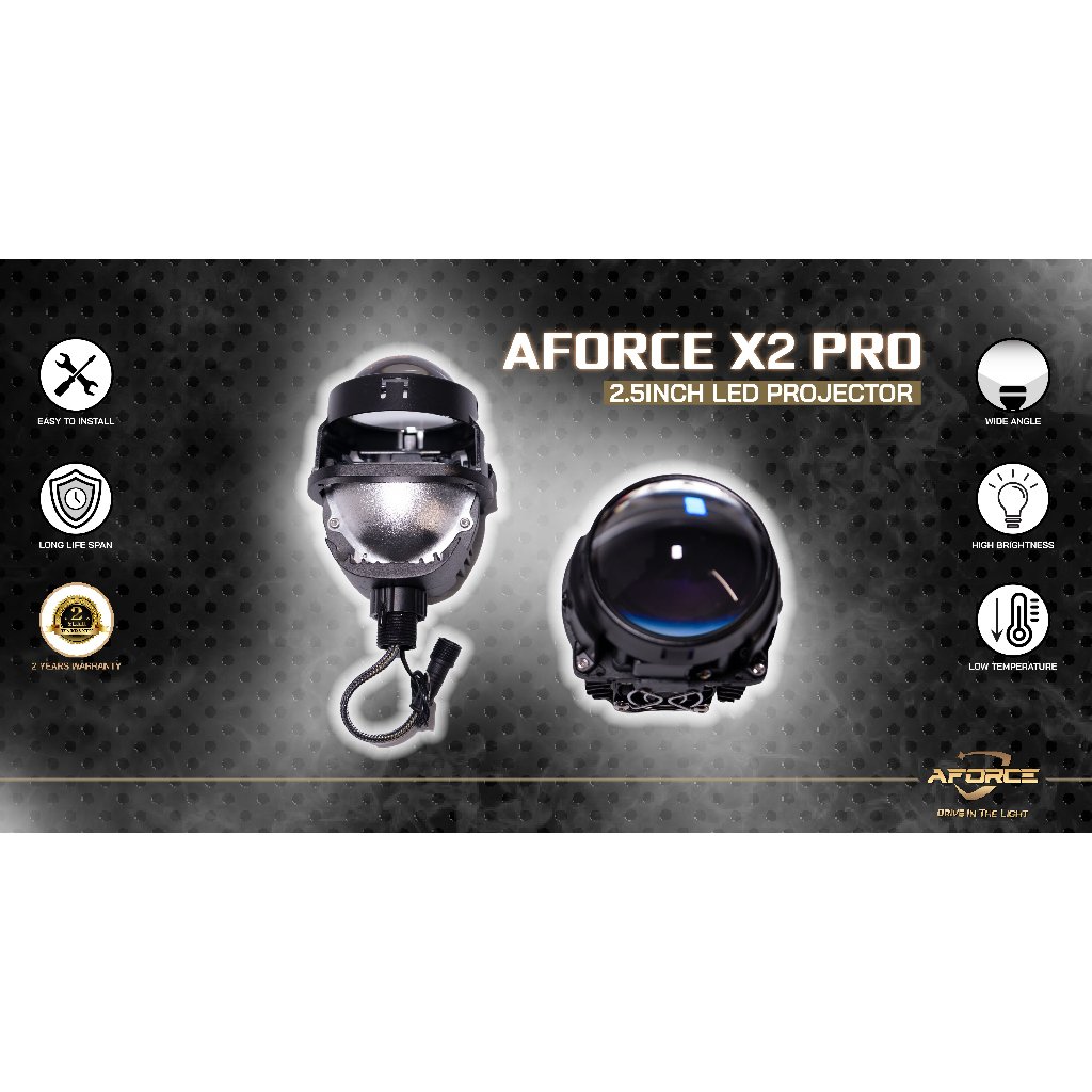 AFORCE X2PRO 2.5 INCH CAR HEAD LAMP LED PROJECTOR (BULE FILM/蓝膜) | Shopee Malaysia