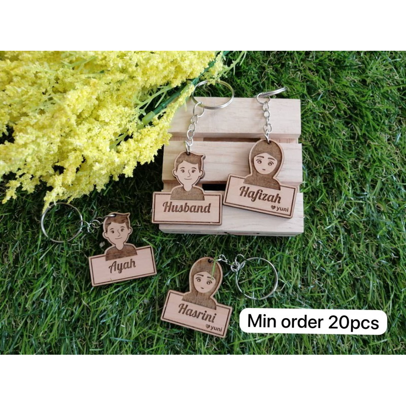 4CM ENGRAVED WOOD KEYCHAIN / KEYCHAIN NAMA (4CM) | Shopee Malaysia