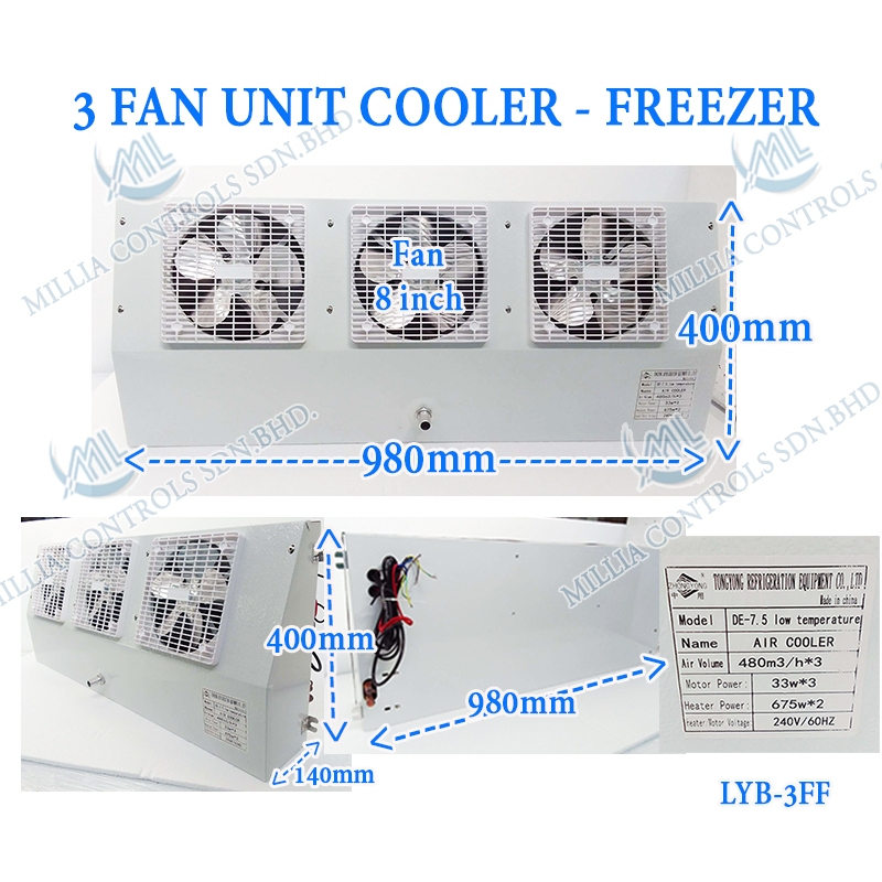 SNOW Refrigerator / Unit Cooler / Blower / 3 Fan / Freezer | Shopee ...