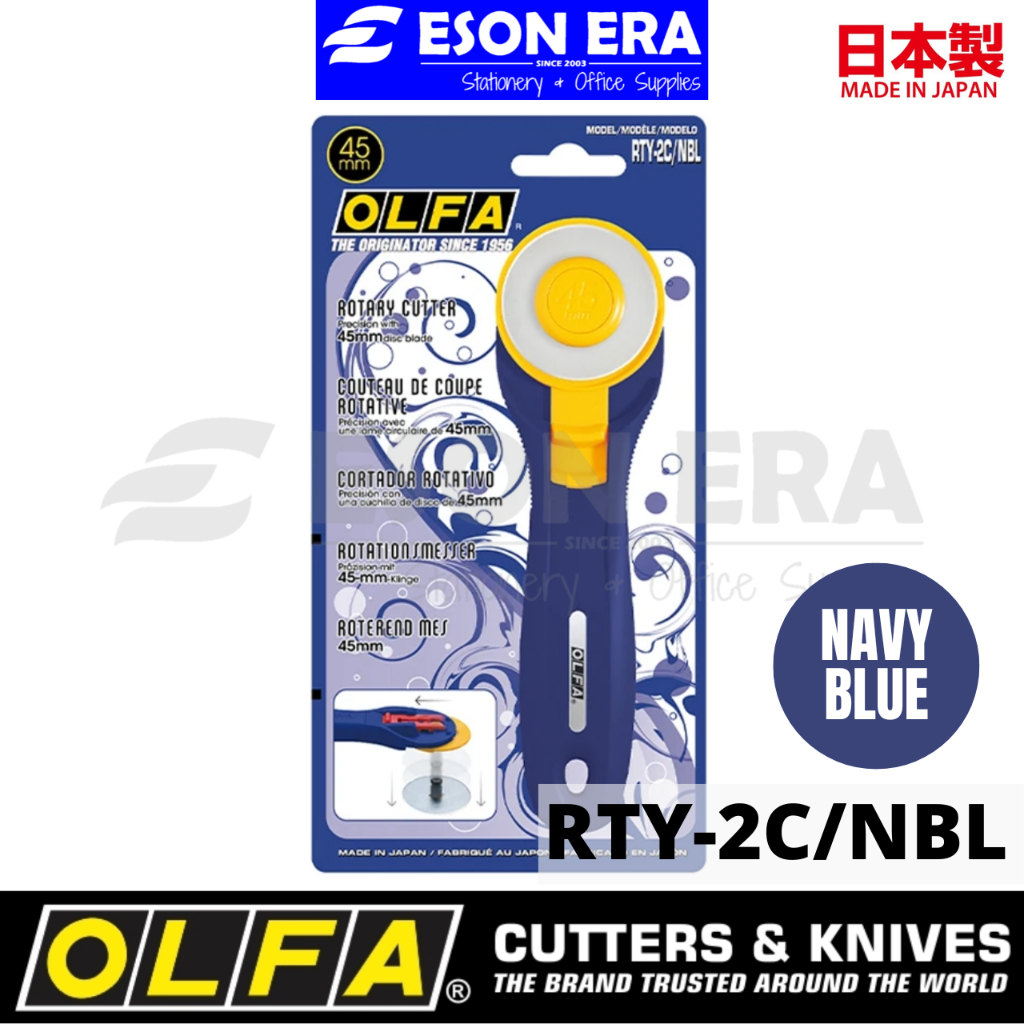 Olfa RTY-2C/YEL RTY-2/C RTY-2C/PIK RTY-2C/NBL 45mm Rotary Cutter Made in Japan Knife Pisau Bulat ...