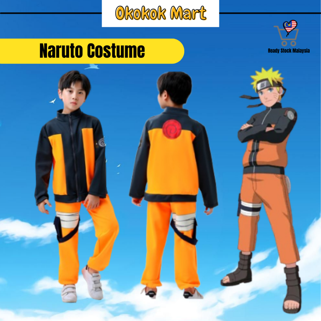 Naruto Costume Full kids and adult shirt and pants all 1 set Comic ...