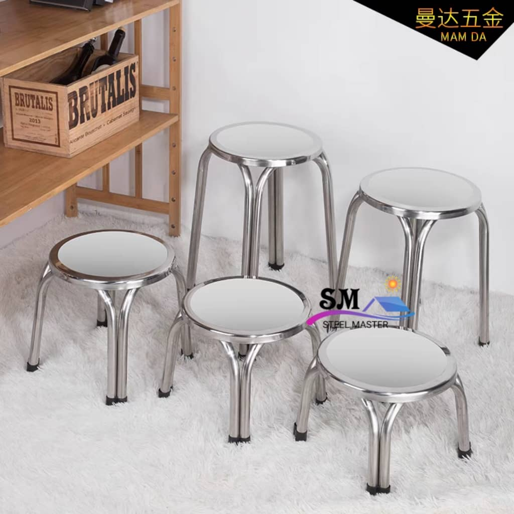 Stainless Steel Round Stool bench four-legged chair/ Chair Indoor ...
