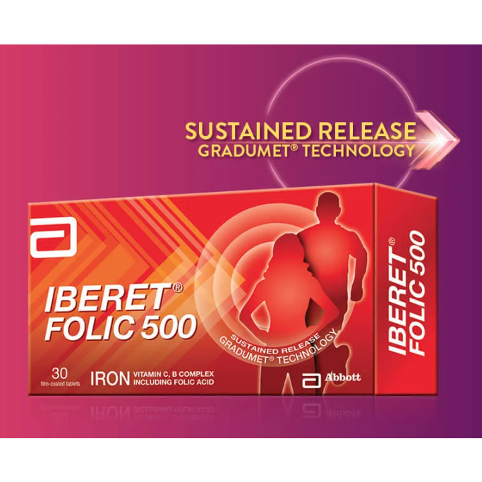 ABBOTT IBERET FOLIC 500 30TABLETS / BOX | Shopee Malaysia