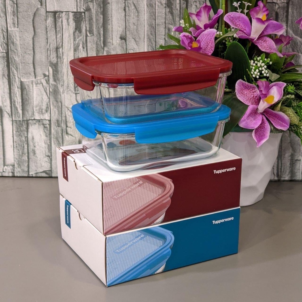 💥READY STOK💥 [ORI💯]Tupperware Premia Glass Rectangular 1L or 1.5L ...