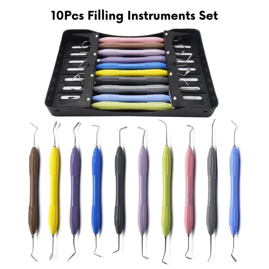 Dental Composite Filling Instruments Set 10Pcs Silicone Handle LM Arte Kit Aesthetic Restoration ...