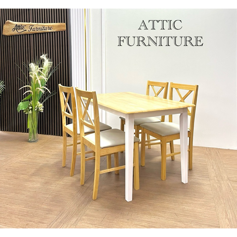 Dining Set/Meja Makan Set(1x4)/ Rectangle Dining Set /ATTIC FURNITURE ...