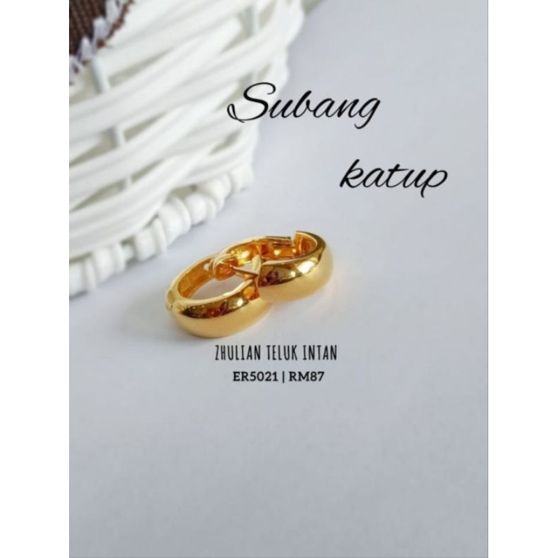[ER5021-ER5026] Zhulian Subang Katup Emas Saduran/ Gold Plated Earrings ...
