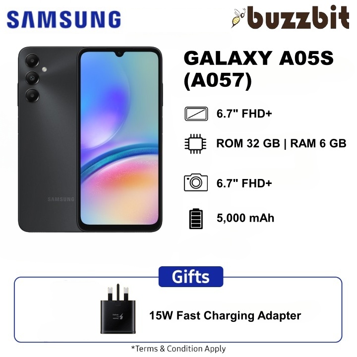Samsung Galaxy A05s (A057) Smartphone 6GB/128GB With 15W Adapter ...