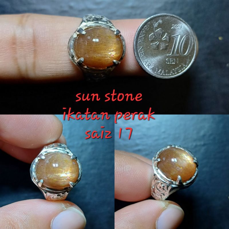 sun stone ikatan perak saiz 17 (boleh resize) | Shopee Malaysia