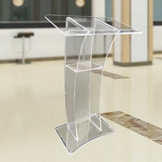 Acrylic Podium Rostrum Transparent Speaker Table LED Conference Host ...