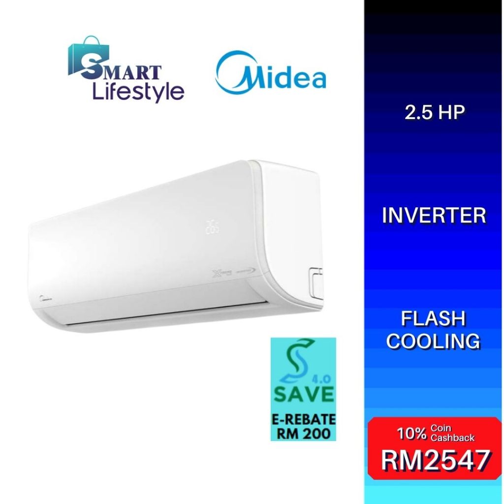 《Save 4.0》Midea 2.5HP Standard Inverter Wall R32 MSXS-25CRDN8 / MSXS-25CRDN8 | Shopee Malaysia