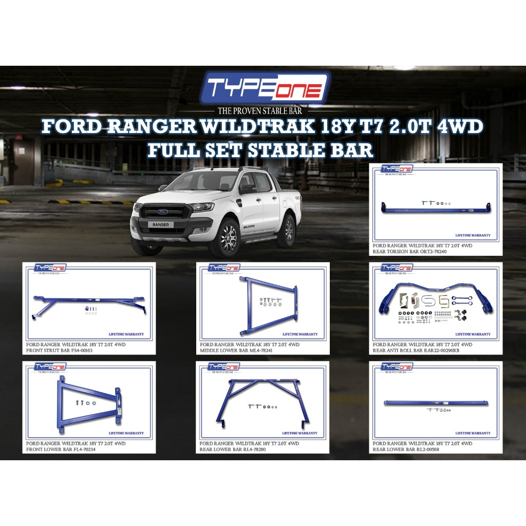 TYPE ONE Ford ranger T6 T7 T8 T9 front side rear middle anti Struct ...