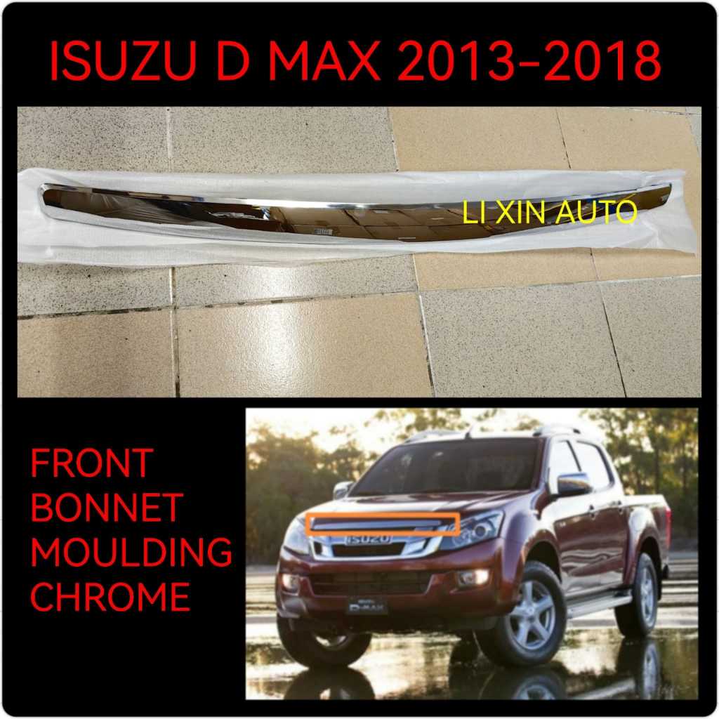 ISUZU D MAX 2013-2018 FRONT BONNET MOULDING CHROME | Shopee Malaysia