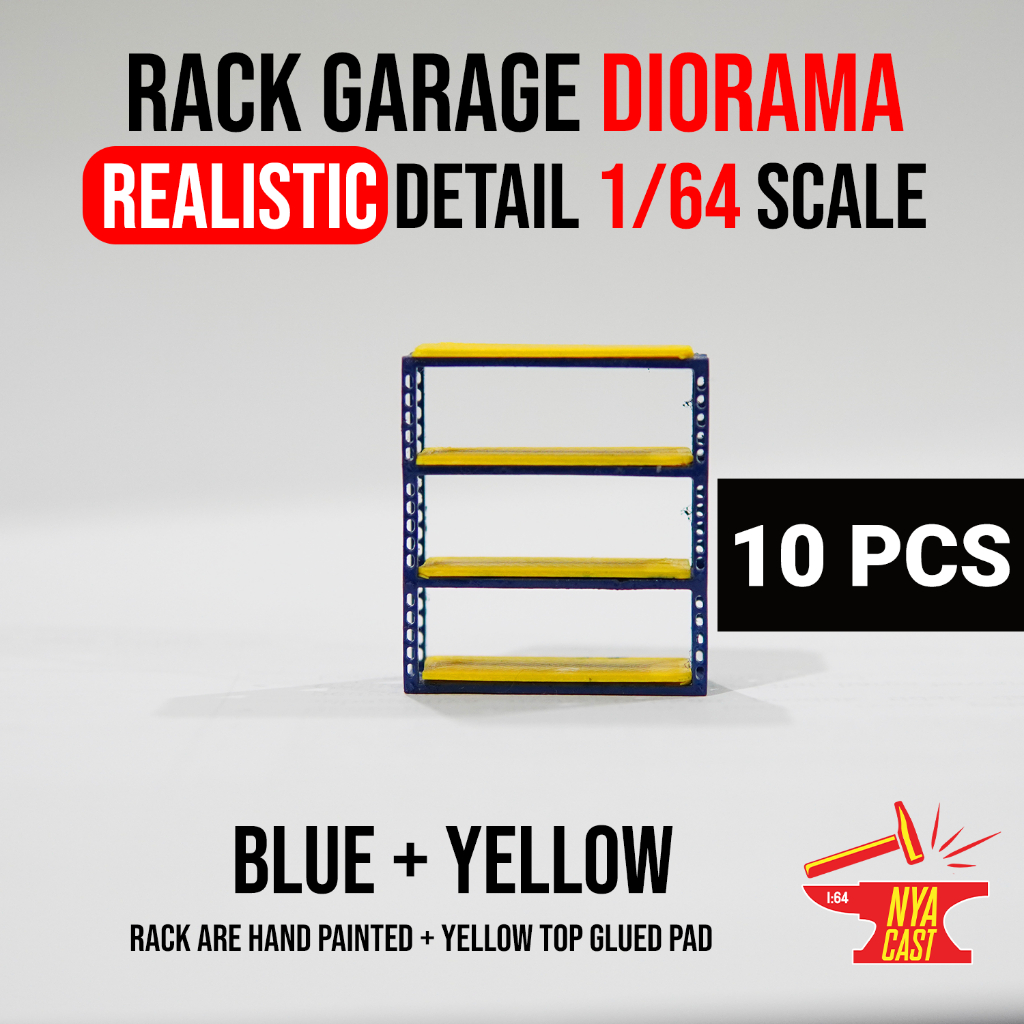 Rak Diorama 10 Pcs Biru Kuning Besi Bertingkat Shelf Rack Heavy Duty ...