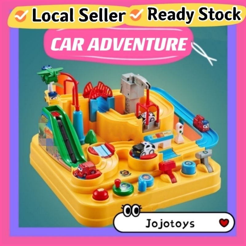 Bus Track Car Adventure Toy cortoon bus Racing Rail Car Model ...