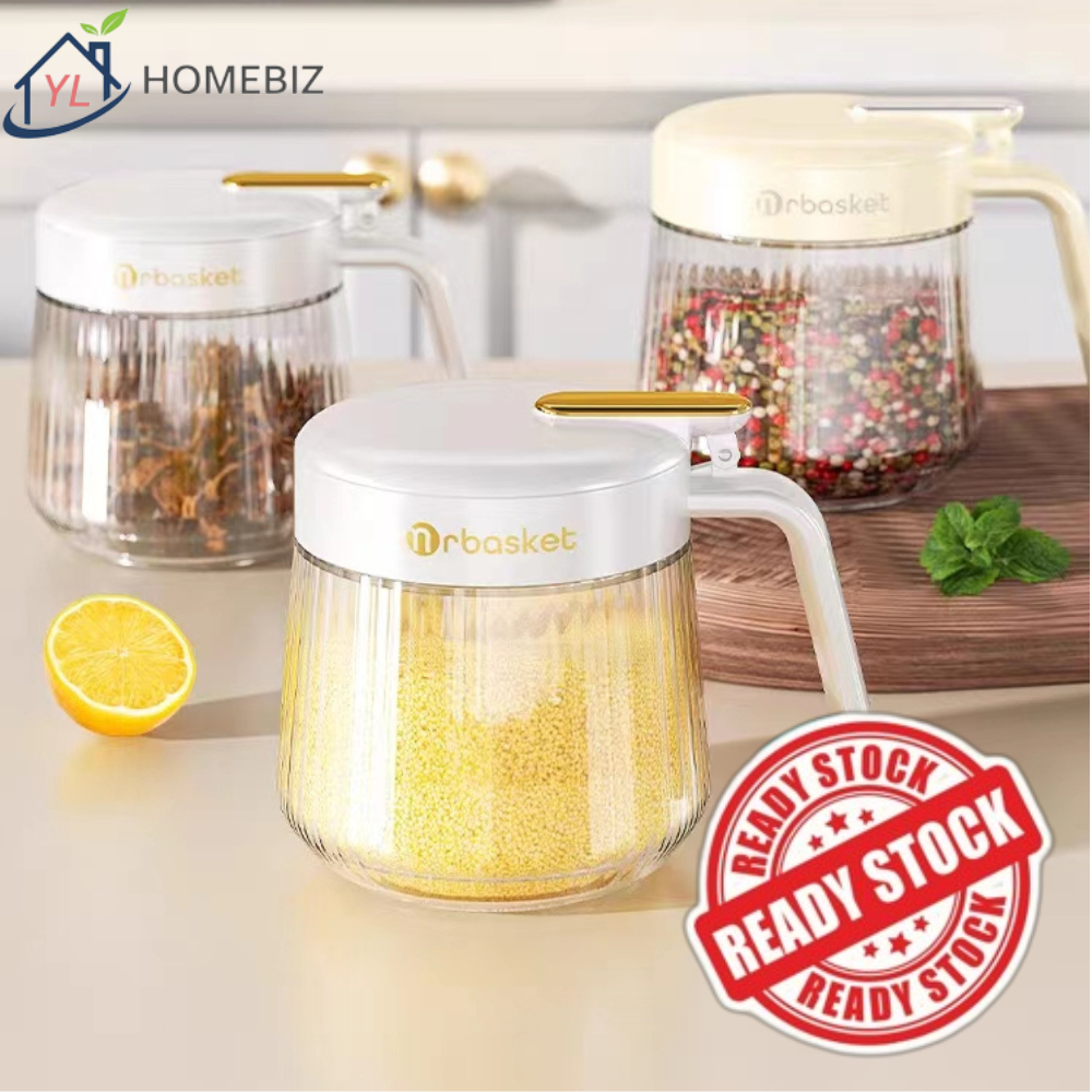 Kitchen Seasoning jar Glass jar With Spoon Spice Tool Balang perasa ...