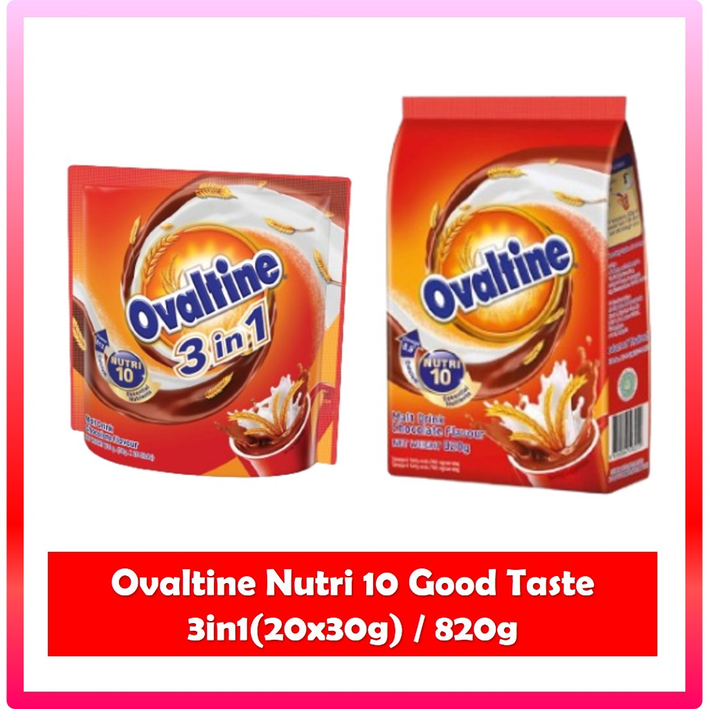 Ovaltine Good Taste Nutri 10 3 in 1 / Refill 820g Chocolate Malt Drink ...