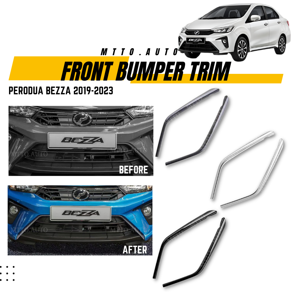 MTTO Perodua Bezza 2019-2023 Exterior Car Front Bumper Trim Garnish ...
