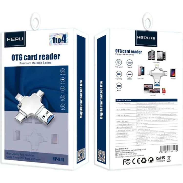 HEPU HP-B01 4in1 OTG Card Reader | Shopee Malaysia