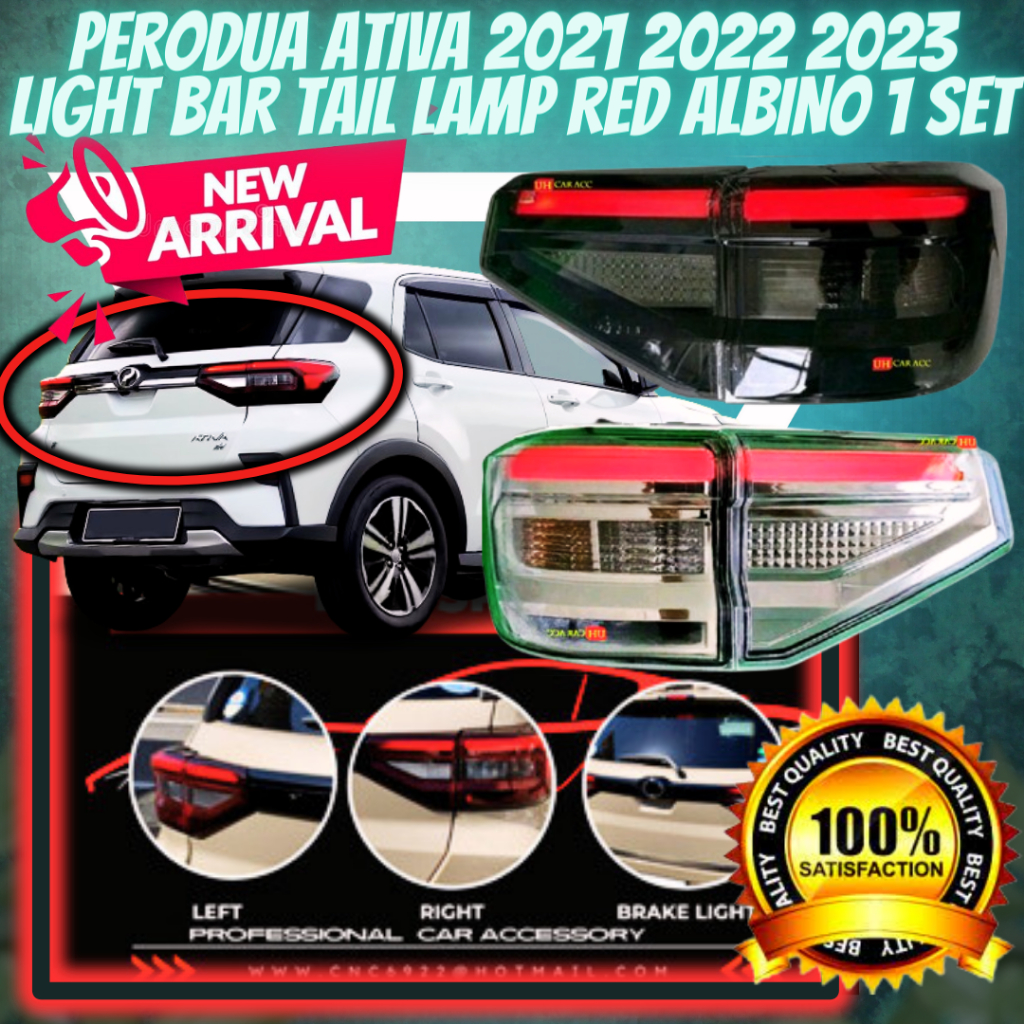 PERODUA ATIVA 2021 2022 2023 LIGHT BAR TAIL LAMP SMOKE ALBINO 1 SET ...