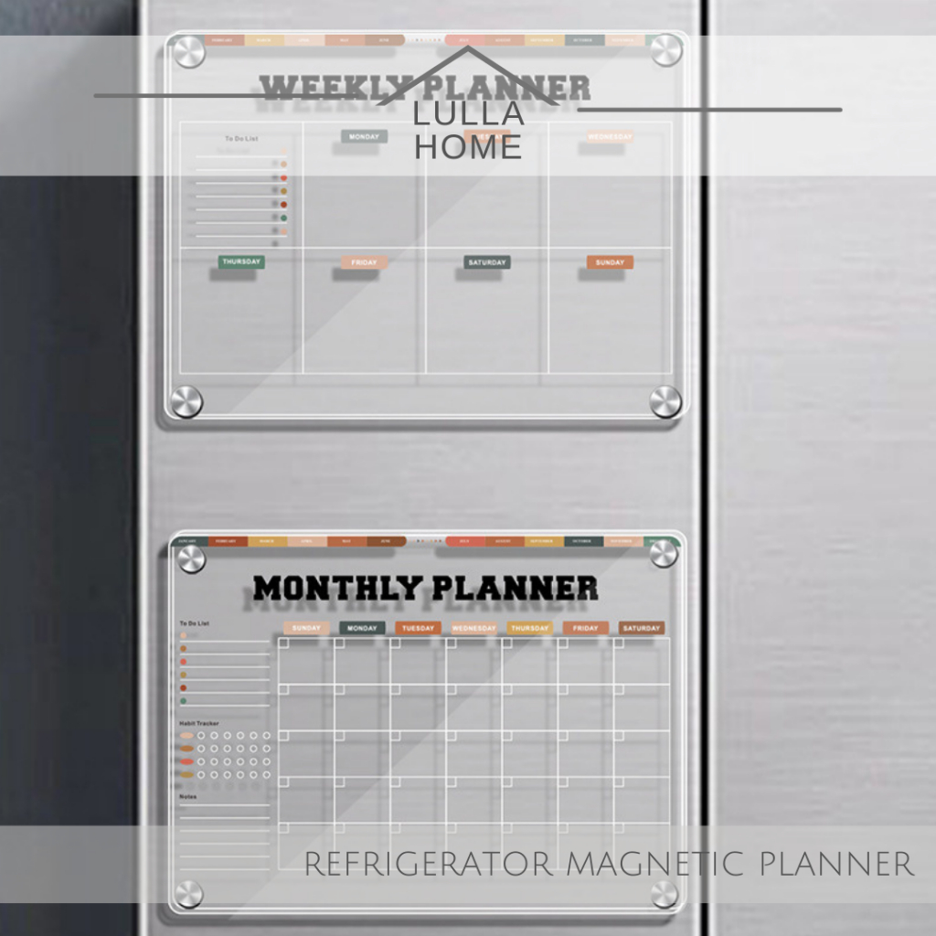 LullaHome Refrigerator Magnetic Daily Weekly Monthly Planner Calendar ...