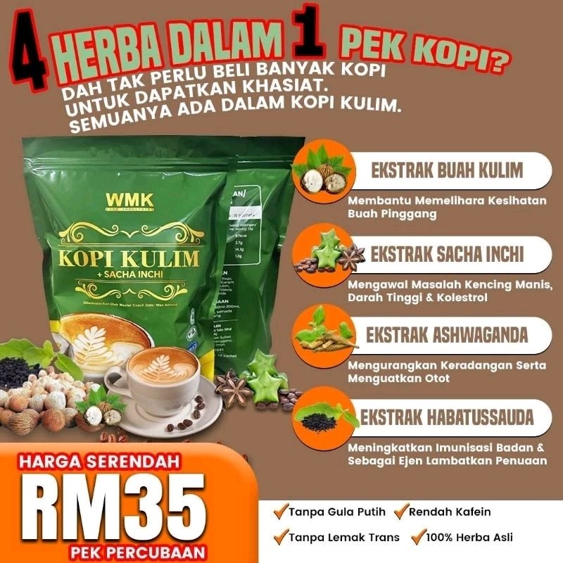 𝐊𝐨𝐩𝐢 𝐊𝐔𝐋𝐈𝐌 𝐒𝐚𝐜𝐡𝐚 𝐈𝐧𝐜𝐡𝐈 𝐎𝐑𝐈 𝐇𝐐 𝐅𝐑𝐄𝐄 𝐒𝐇𝐈𝐏𝐏𝐈𝐍𝐆 KOPI RAWAT Buah Pinggang Keluaran WMK FOOD ...
