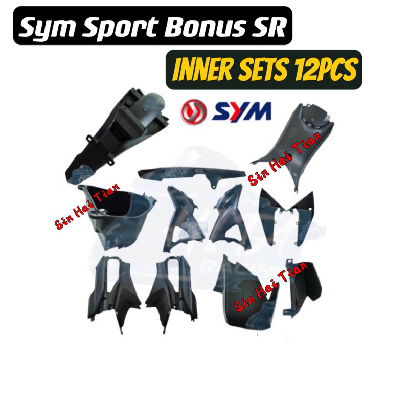 SYM SPORT BONUS SR 110 INNER COMPLETE SETS COVER BLACK MATT ORIGINAL ...