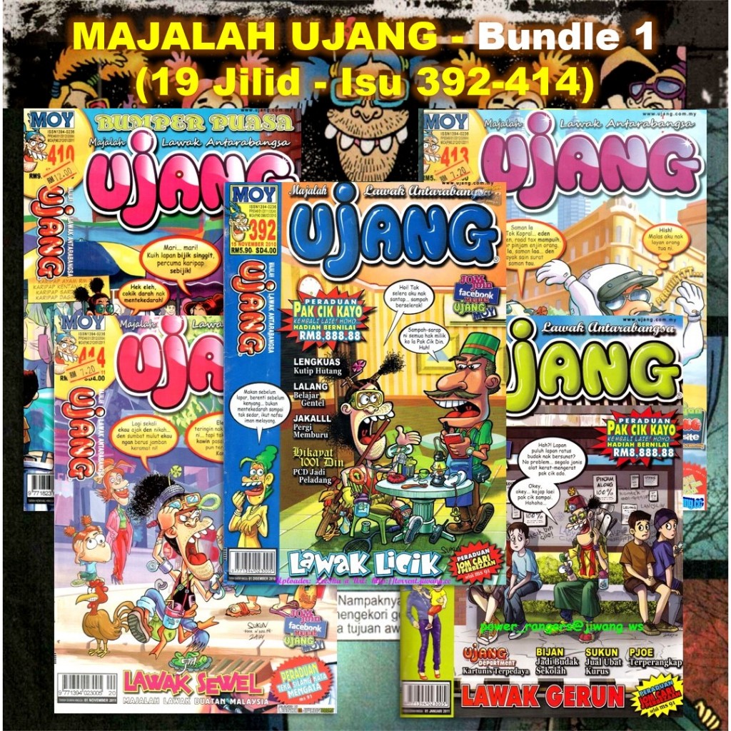 Majalah Ujang - Bundle 1 (19 Jilid - Isu 392-414 Dlm B. Malaysia ...