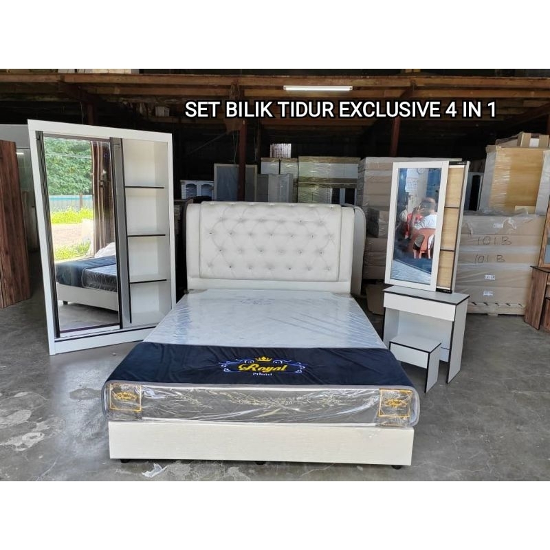 SET BILIK TIDUR LENGKAP FREE TILAM 8 INCHI / COMPLETED SET BEDROOM ...