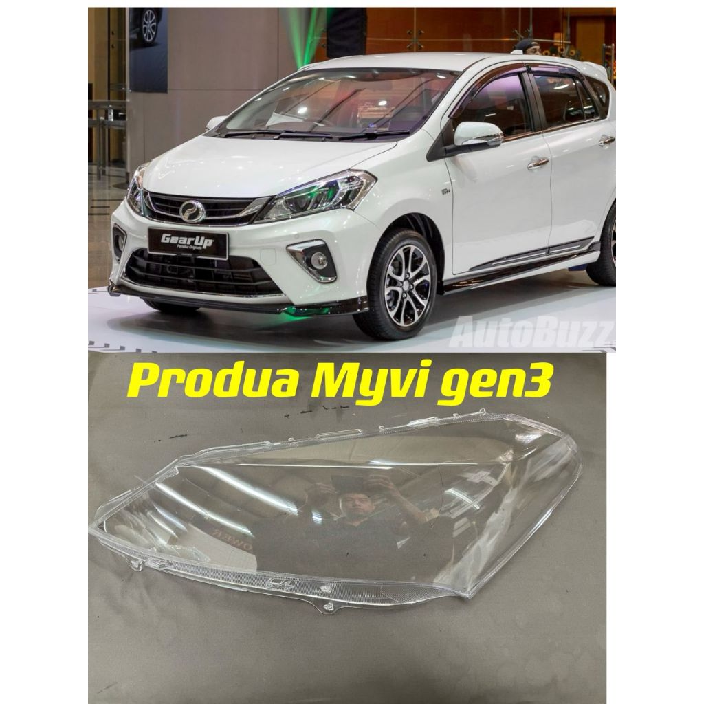 PERODUA MYVI GEN3 2018 2019 2020 2021 HEADLAMP COVER LENS CASING ...